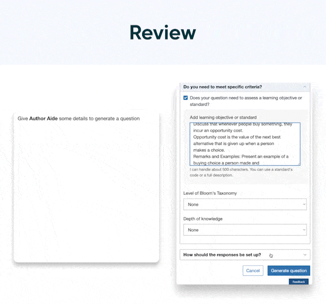 AI-assisted Assessment Item Authoring | Learnosity